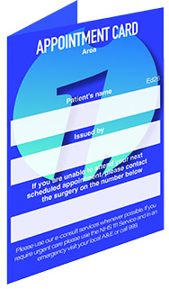 General Patient Appointment Cards